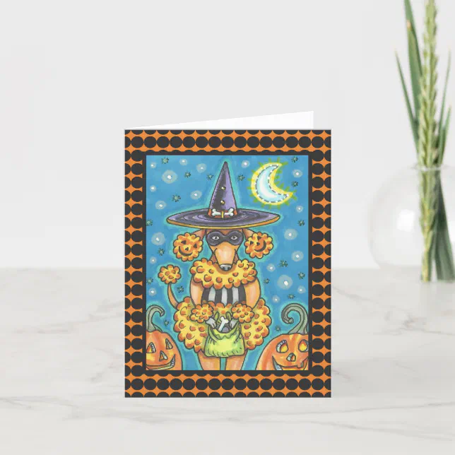 HALLOWEEN PUMPKIN POODLE NOTE GREETING CARD Blank | Zazzle