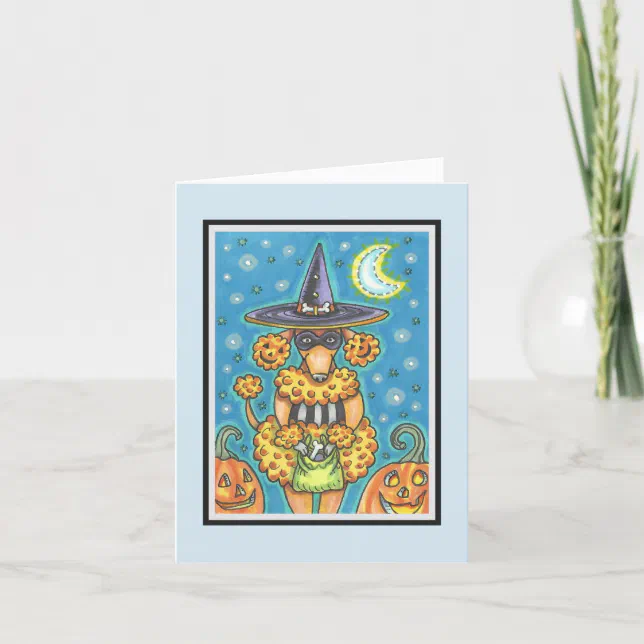 HALLOWEEN PUMPKIN POODLE NOTE GREETING CARD Verse | Zazzle