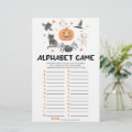 Halloween Pumpkin Spooky Alphabet Baby Shower Game Stationery | Zazzle