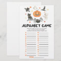 Halloween Pumpkin Spooky Alphabet Baby Shower Game Stationery | Zazzle