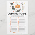 Halloween Pumpkin Spooky Alphabet Baby Shower Game Stationery | Zazzle
