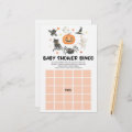 Halloween Pumpkin Spooky Bingo Baby Shower Game Stationery | Zazzle
