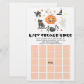 Halloween Pumpkin Spooky Bingo Baby Shower Game Stationery | Zazzle