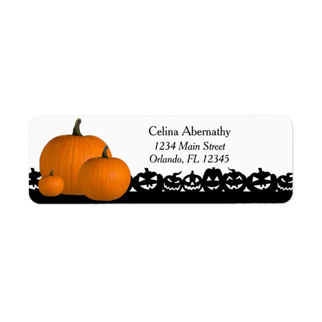Halloween Pumpkin Spooky Return Address Label | Zazzle