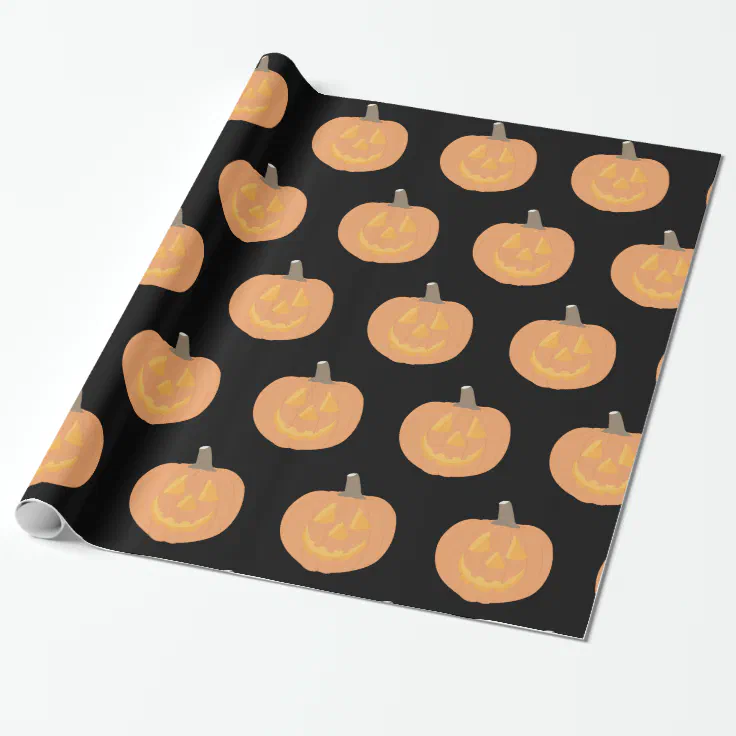 Halloween Pumpkin Wrapping Paper | Zazzle