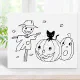 Halloween Pumpkins and Scarecrow Coloring Page Poster | Zazzle