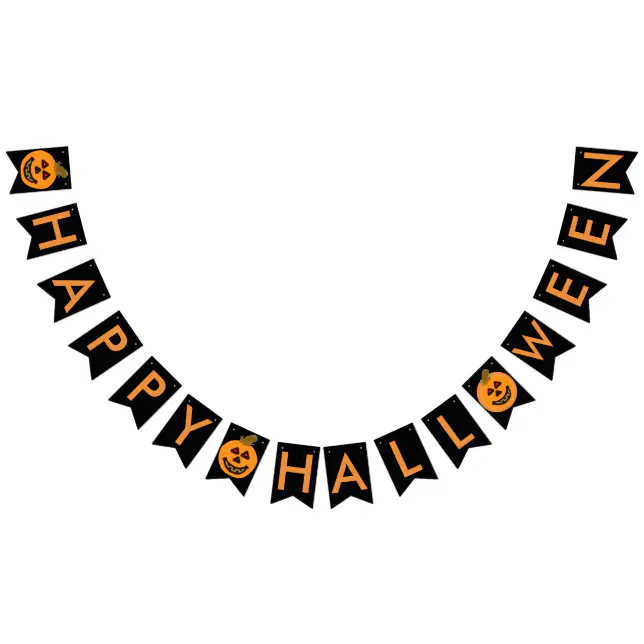 Halloween Pumpkins Bunting Banner | Zazzle