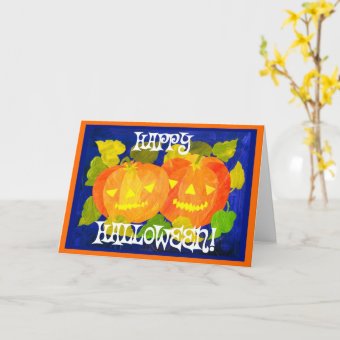 Halloween Pumpkins Greeting Card | Zazzle