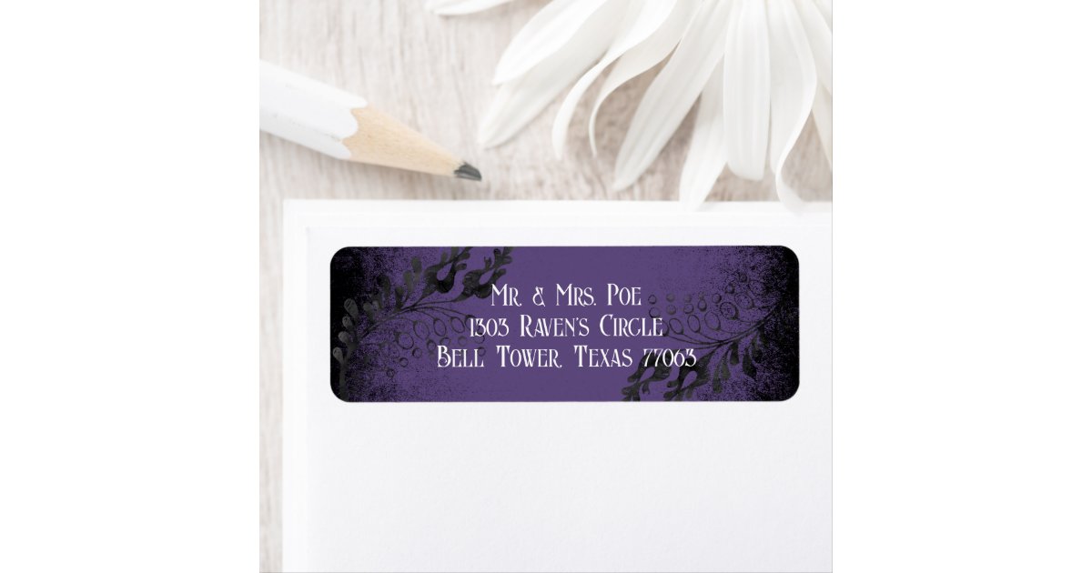 Halloween Purple Gothic Label | Zazzle
