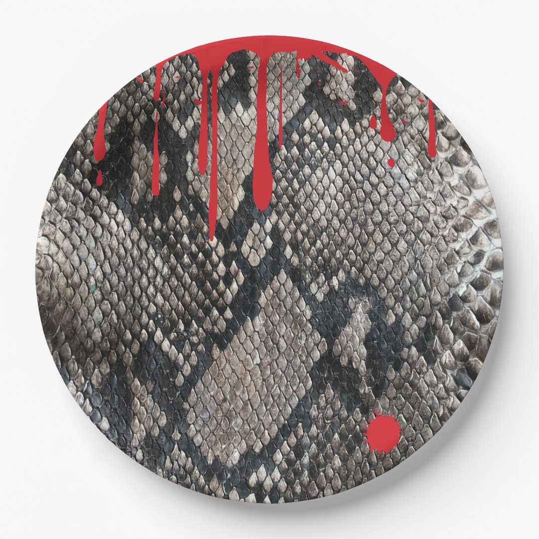 Halloween Python Snake Skin - Gory Bloody Scary Paper Plates | Zazzle
