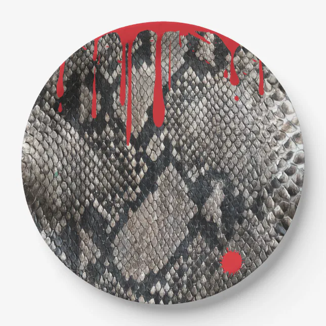 Halloween Python Snake Skin - Gory Bloody Scary Paper Plates | Zazzle