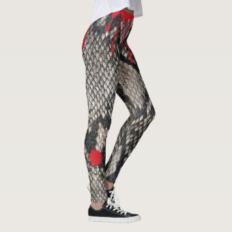 Halloween Python Snake Skin - Gory Dripping Blood Leggings | Zazzle