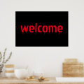 Halloween red bloody scary Welcome decor poster | Zazzle
