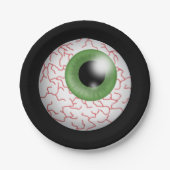 Halloween red eyeball spooky party plate | Zazzle