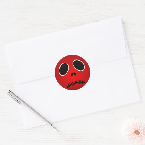 Halloween Red Scary Sad Face Stickers | Zazzle