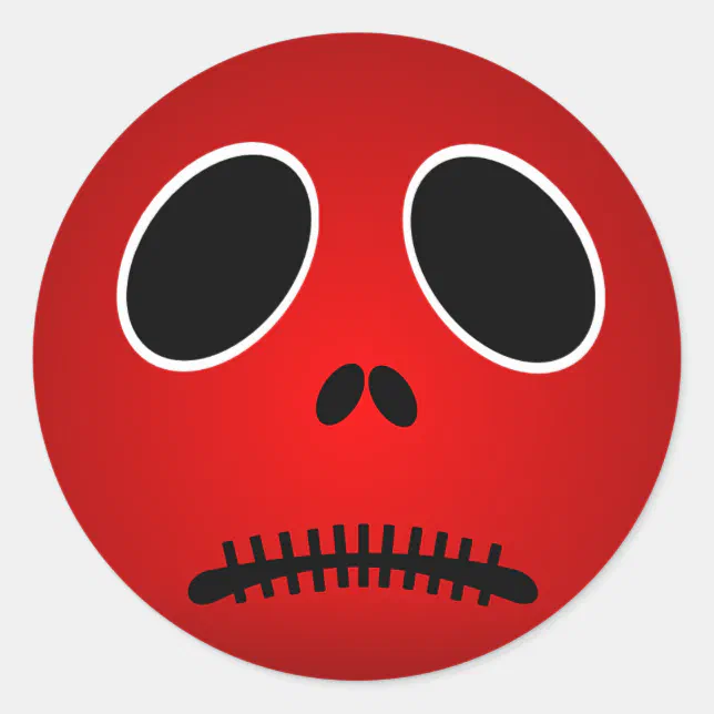 Halloween Red Scary Sad Face Stickers | Zazzle