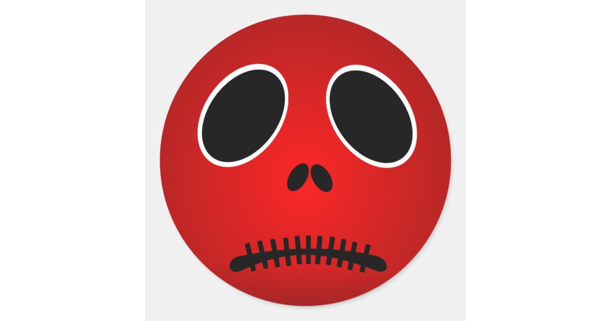 Halloween Red Scary Sad Face Stickers | Zazzle.com