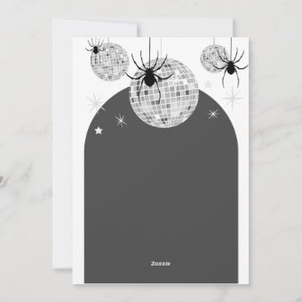 Halloween Retro Disco Spiders Wedding Invitation | Zazzle