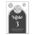 Halloween Retro Grunge Disco Ball Wedding Table Number | Zazzle
