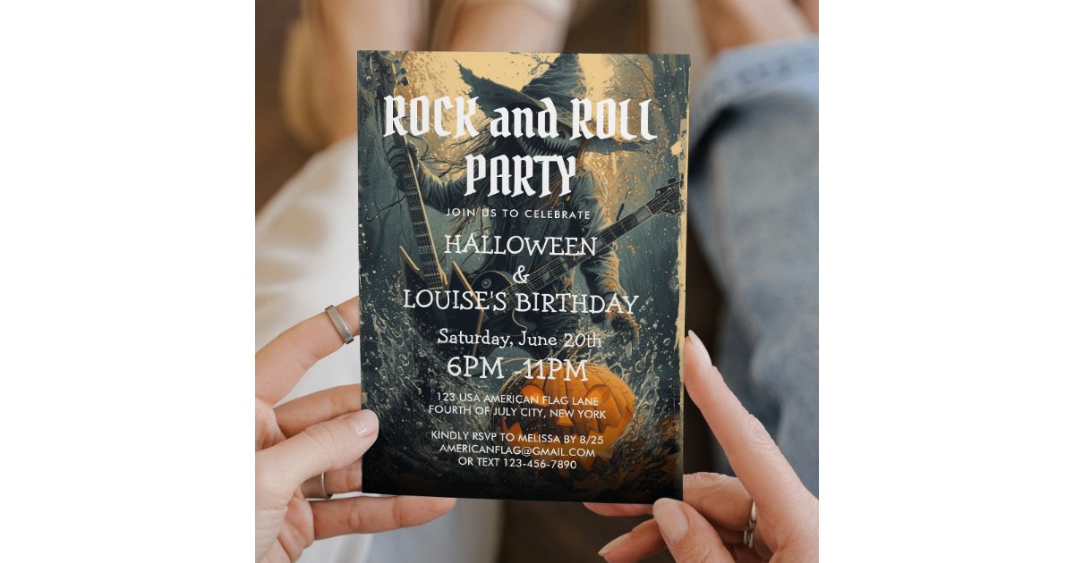 Halloween Rock And Roll Party Invitation | Zazzle