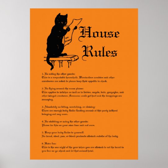 Halloween Rules Poster | Zazzle.com