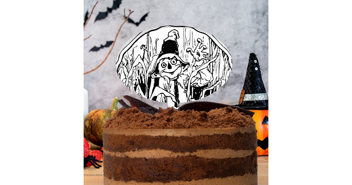 Halloween Scarecrow Cake Topper | Zazzle