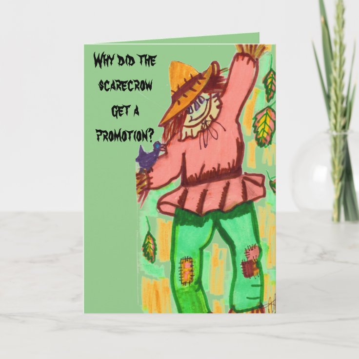 HALLOWEEN SCARECROW JOKE card | Zazzle