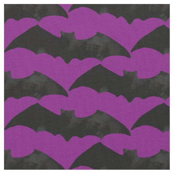 Watercolor Bats Halloween Fabric | Zazzle