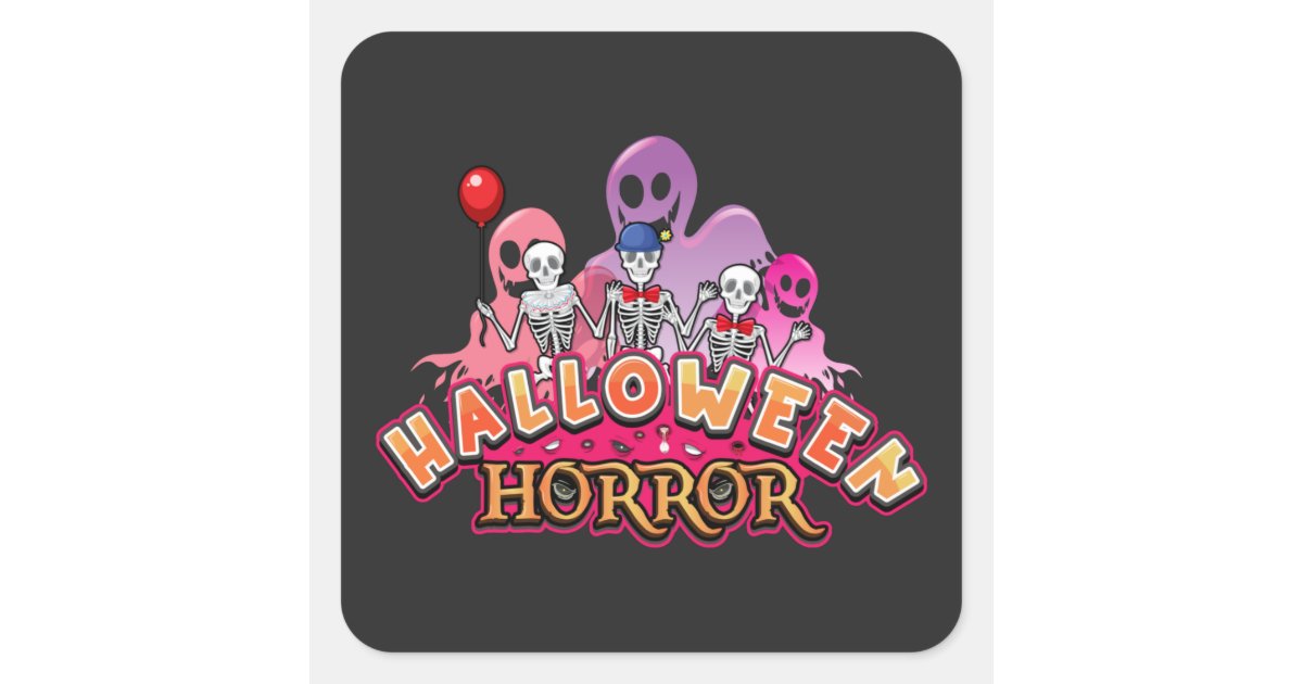 Halloween Scary Clowns Horror Square Sticker | Zazzle