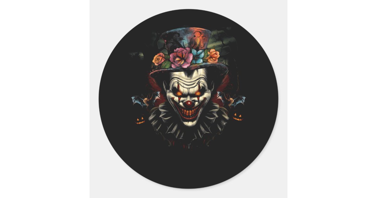 Halloween Scary Evil Clown Mask Horror Face Zombie Classic Round ...