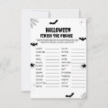 Halloween scary finish the phrase party game card | Zazzle
