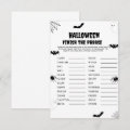 Halloween scary finish the phrase party game card | Zazzle