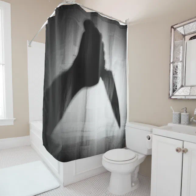 Halloween Scary Knife Silhouette Shower Curtain | Zazzle