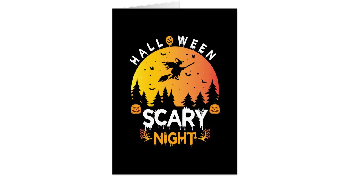 Halloween Scary Night Birthday Card | Zazzle