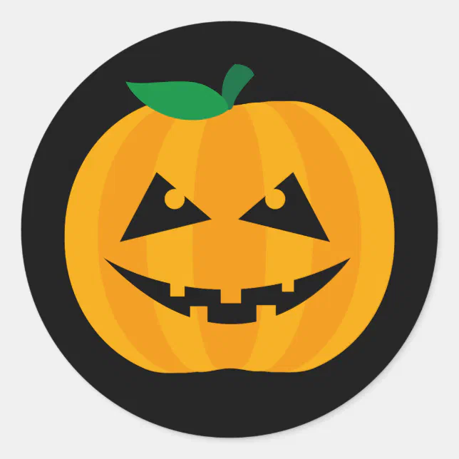 Halloween Scary Pumpkin Jack -O-lantern Classic Round Sticker | Zazzle