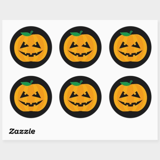 Halloween Scary Pumpkin Jack -O-lantern Classic Round Sticker | Zazzle