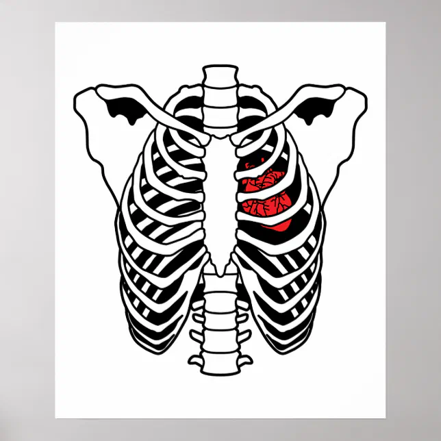 Halloween Scary Rib Cage Skeleton Costume Poster | Zazzle