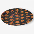 Halloween Scary Skull Pattern Paper Plates | Zazzle