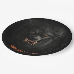 Halloween Scary Werewolf Paper Plates | Zazzle