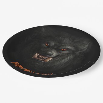 Halloween Scary Werewolf Paper Plates | Zazzle