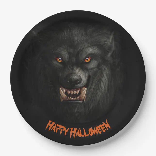 Halloween Scary Werewolf Paper Plates | Zazzle