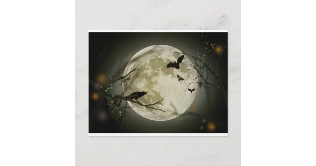 Halloween Scene Postcard | Zazzle