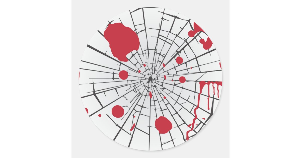 halloween shattered glass classic round sticker | Zazzle