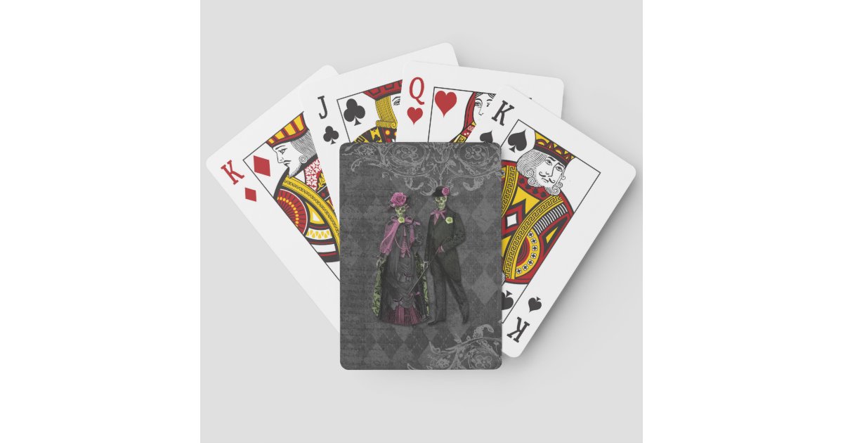 Halloween Skeleton Couple Poker Cards | Zazzle