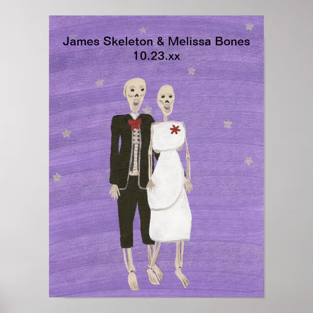 Halloween Skeleton Couple Wedding Poster | Zazzle