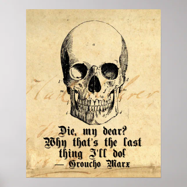 Halloween Skeleton Humor Poster | Zazzle