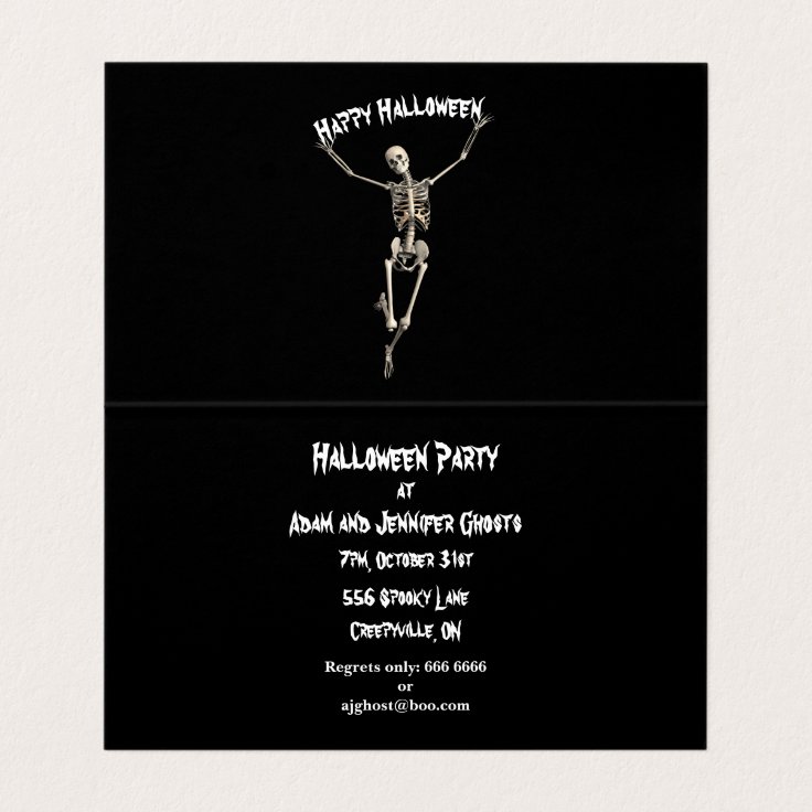 Halloween Skeleton Invitation | Zazzle