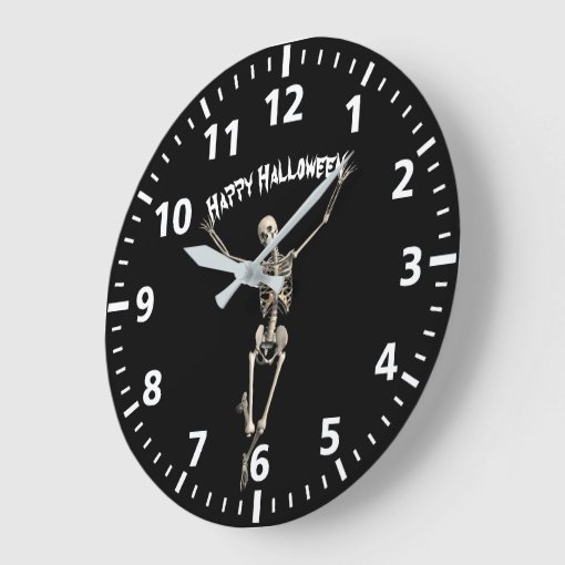 Halloween Skeleton Large Clock | Zazzle