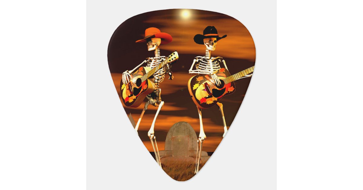Halloween Skeleton Musicians Guitar Pick | Zazzle