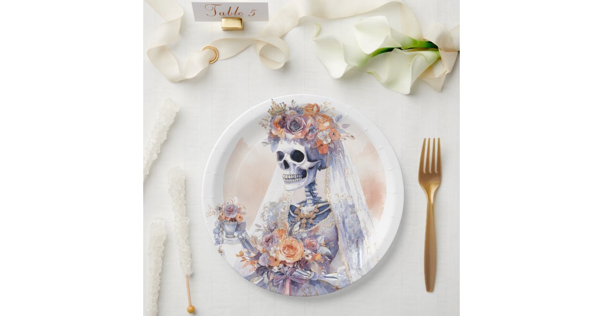 Halloween Skeleton Paper Plates | Zazzle